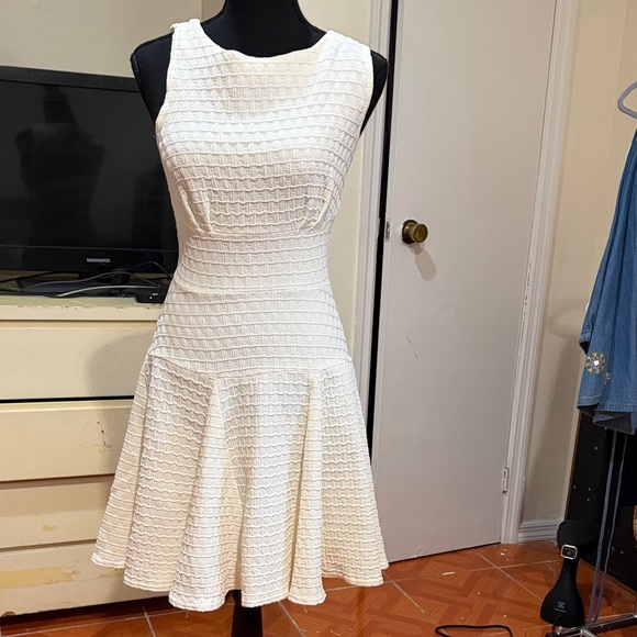 Closet | Dresses | Closet Ivory Textured Midi Dress | Poshmark